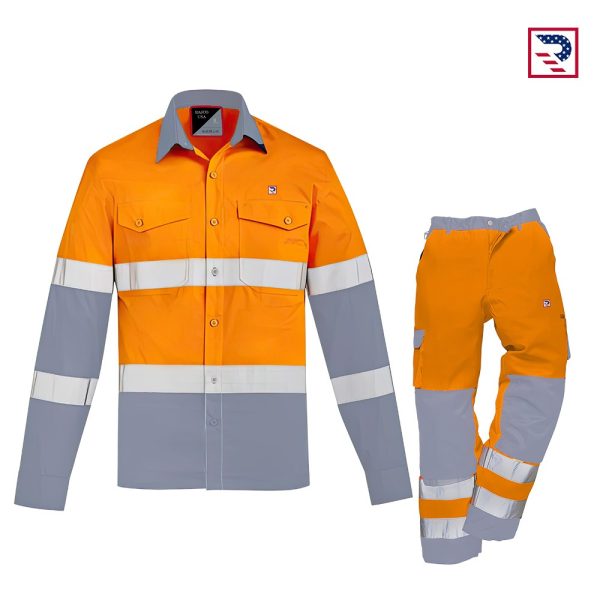Work Wear Uniform- Orange/ Grey | RAJCO USA INC.